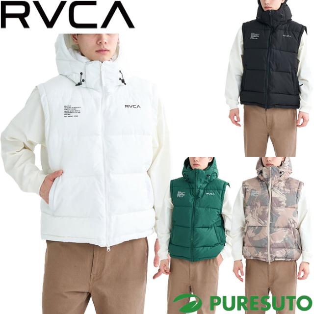 ルーカ RVCA フルジップ パフ ベスト メンズ BF042762 2025年秋冬モデル 秋冬ウェア フード付き PUFFER VEST 中綿ベスト 軽量 防寒 アウター