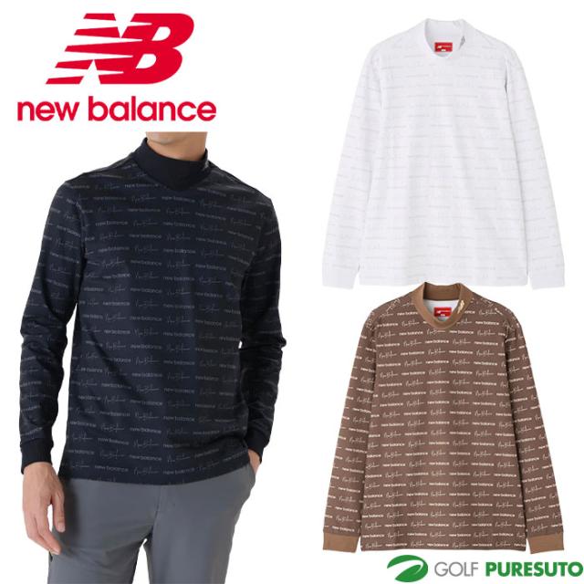 ニューバランス ゴルフ ロゴラッピングペーパー柄 長袖 モックネック プルオーバー 012-5267004 ゴルフウェア トップス 2025年秋冬モデル Newbalance GOLF