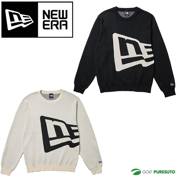 ニューエラ ゴルフ 長袖 ニットセーター フラッグロゴ ユニセックス 14669876／14669877 セーター トップス 2025年秋冬モデル NEW ERA NEWERA GOLF 秋冬ウェア メンズ レディース