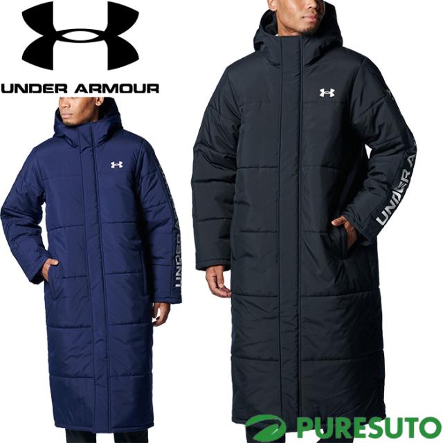 アンダーアーマー UNDER ARMOUR 長袖 ベンチコート 中綿 UAロゴ ロングコート メンズ 1388242 アウター 2025年秋冬モデル 秋冬ウェア 防寒 サッカー フットサル トレーニング スポーツ スポーツ観戦