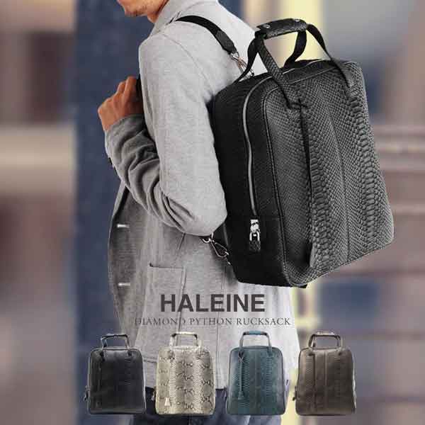 アレンヌ ダイヤモンドパイソンリュックサック(No.06000242-mens-1)【■SAN■】[HALEINE]_F24