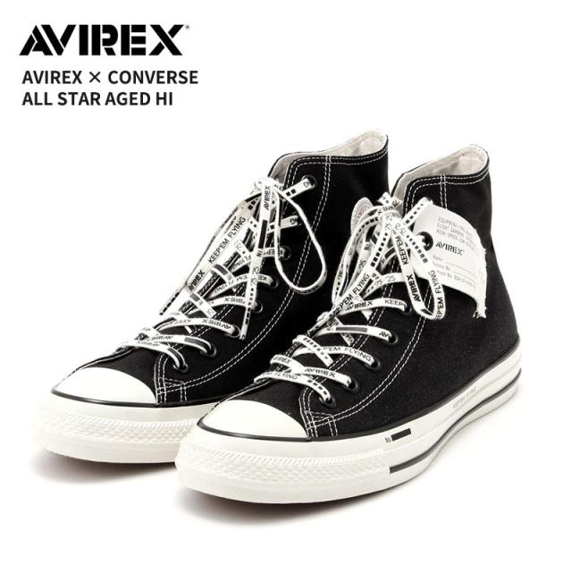 アヴィレックス×コンバース メンズ コラボスニーカー AVIREX × CONVERSE オールスター エイジド ハイ  ALL STAR AGED HI グラフィック ハイカットスニーカー 7835292001