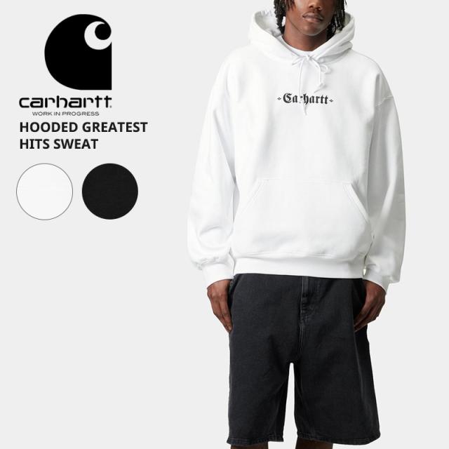 カーハート ダブリューアイピー メンズ ロゴ プリント パーカー Carhartt WIP フーデッドグレイテストヒッツスウェットシャツ   i034416
