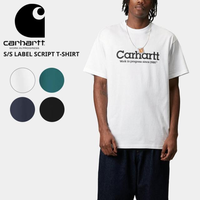 カーハート ダブリューアイピー メンズ ロゴ プリント 半袖 Tシャツ  Carhartt WIP レーベルスクリプトTシャツ トップス tシャツ i034421