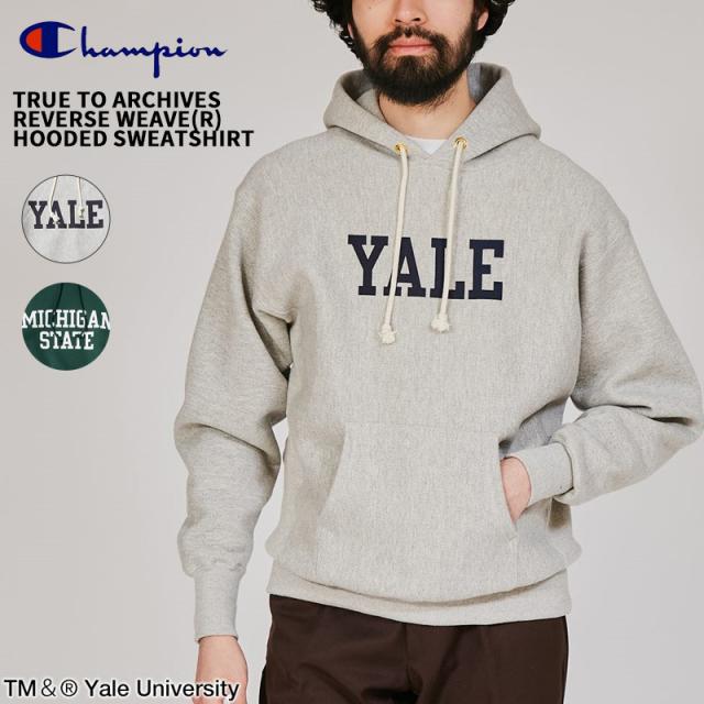 チャンピオン メンズ カレッジパーカー Champion リバースウィーブ(R) フーデッドスウェットシャツ TRUE TO ARCHIVES チャンピオン プリント 長袖 トップス 裏起毛 C3-S122