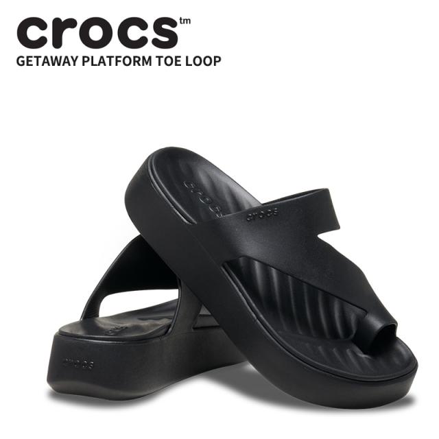 クロックス CROCS サンダル ゲッタウェイ プラットフォーム トー ループ Getaway Platform Toe Loop 女性 厚底 ...