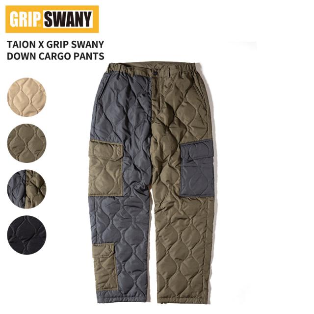 タイオン×グリップスワニー メンズ ダウンパンツ TAION X GRIP SWANY ダウンカーゴパンツ DOWN CARGO PANTS キルティング ボトムス  TAION-GRIPSWANY-PT01