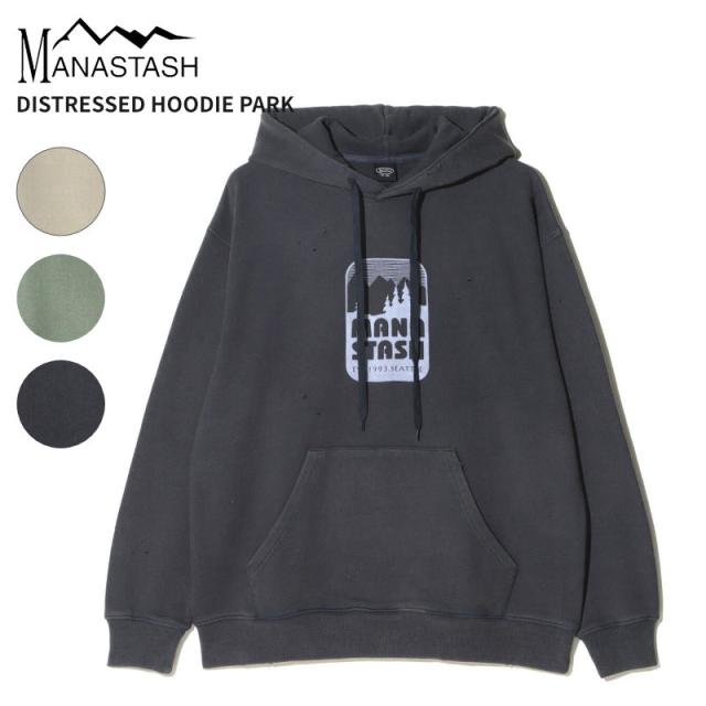 マナスタッシュ メンズ パーカー  MANASTASH ディストレスト フーディー パーク DISTRESSED HOODIE PARK トップス 792-5231003