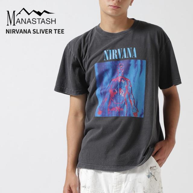 マナスタッシュ メンズ バンドTシャツ MANASTASH ニルヴァーナ コラボシャツ SLIVER S/S TEE トップス カットソー 792-5934008