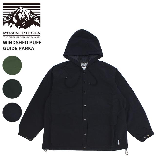 マウント レイニア デザイン メンズ 防風 中綿ジャケット MT.RAINIER DESIGN  ウインドシェッド パフ ガイド パーカー 薄手 MRD-6026