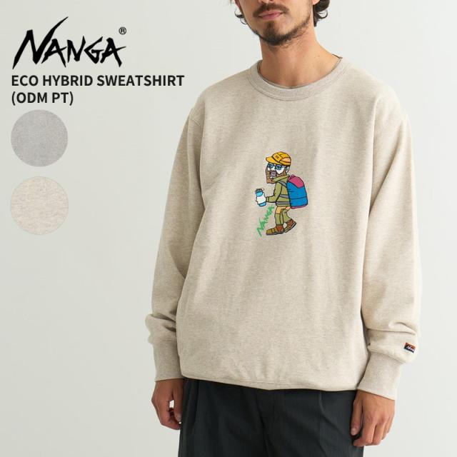 ナンガ ユニセックス トレーナー クルーネックスウェット NANGA エコハイブリッド アウトドアマンプリント トップス プリント 春 秋 N2500-1K011A