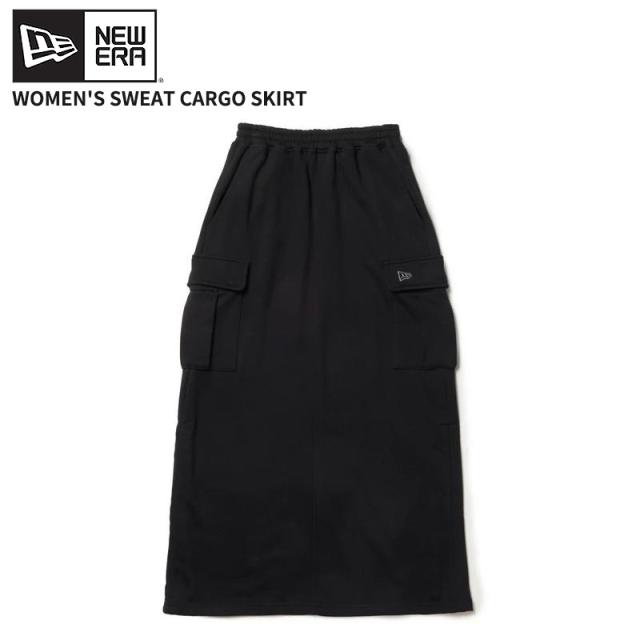 ニューエラ レディース ロングスカート カーゴスカート NEW ERA Women's スウェット カーゴスカート ブラック ボトムス 14674696