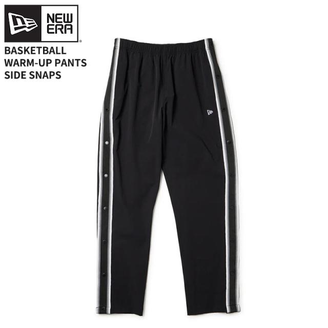 ニューエラ メンズ バスケ用パンツ  NEW ERA バスケットボール ウォームアップ サイドスナップ パンツ ブラック 渋谷サンロッカーズ 14674767