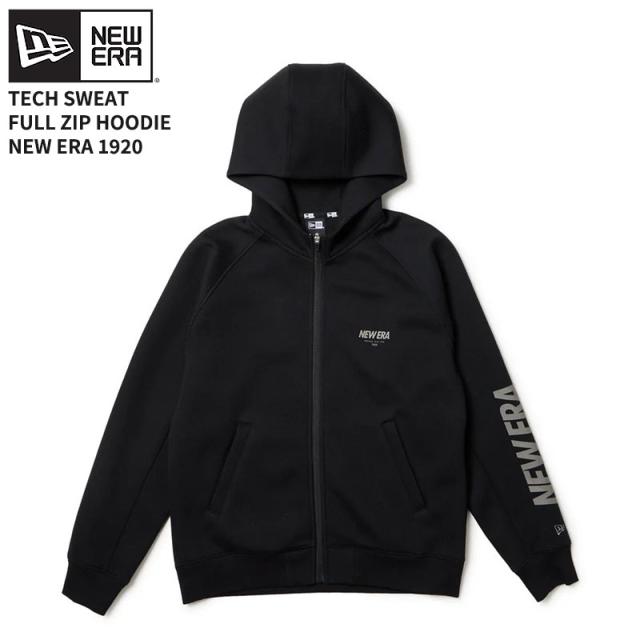 ニューエラ スウェットパーカー NEW ERA テックスウェット フルジップ フーディー NEW ERA 1920 ブラック トップス スウェット パーカー パフォーマンスアパレル 14674794