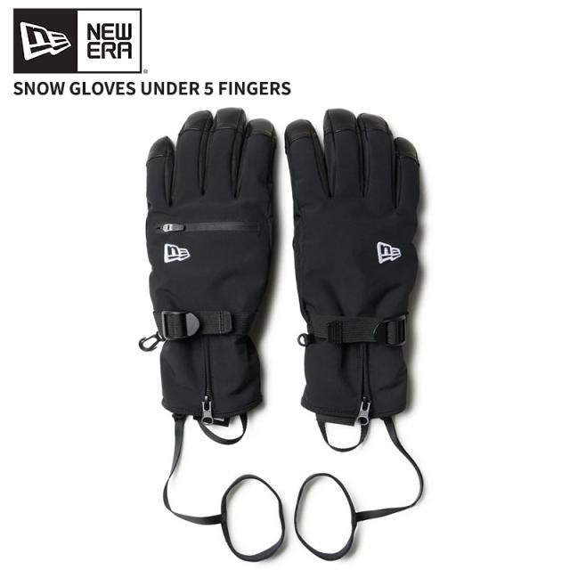 ニューエラ スキーグローブ スノーボードグローブ 手袋 メンズ レディース NEW ERA スノーグローブ アンダー 5フィンガー ブラック アウトドア 秋 冬 14694444