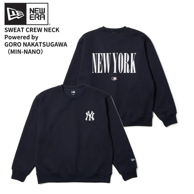 ニューエラ スウェットパーカー NEW ERA 裏起毛 オーバーサイズド スウェット クルーネック Powered by GORO NAKATSUGAWA（MIN-NANO） ニューヨーク・ヤンキース ネイビー トップス 14705957