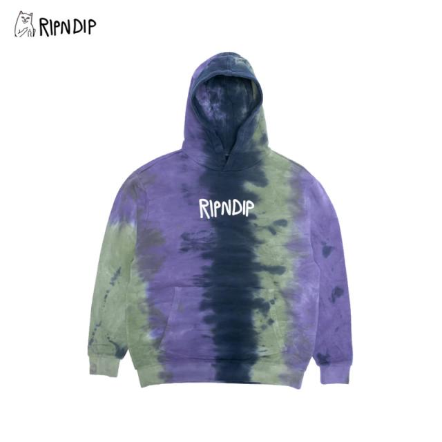 リップンディップ RIPNDIP Ripndip Rubber Logo Hoodie Sage Slate Tie Dye スウェット フード プルオーバー パーカー 男性 メンズ rnd9537