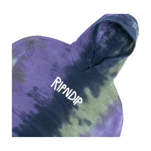 リップンディップ RIPNDIP Ripndip Rubber Logo Hoodie Sage Slate Tie