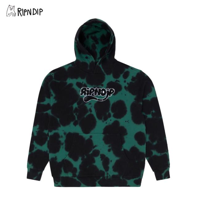 リップンディップ RIPNDIP Ripntail Hoodie Green Black Tie Dye スウェット フード プルオーバー パーカー 男性 メンズ rnd9736