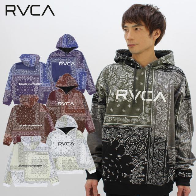 ルーカ RVCA PATCHWORK BANDANA HOODIE  メンズ バンダナ柄 プルオーバー パーカー トップス フード 男性 bc042-158