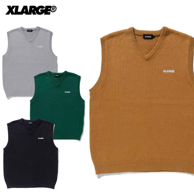 エクストララージ X-LARGE STANDARD LOGO KNIT VEST ニット ベスト トップス メンズ 101223015001