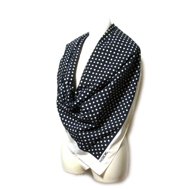 Vintage INGEBORG PINK HOUSE ヴィンテージ インゲボルグ ピンクハウス ドットワイドコットンショール.スカーフ ...