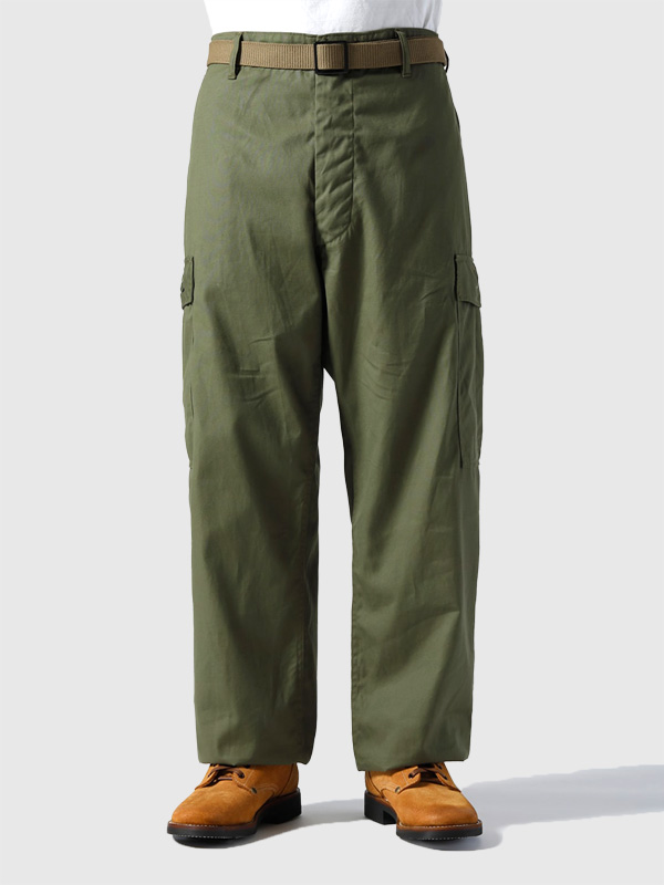 BUZZ RICKSON'S バズリクソンズ TROUSERS, MEN'S, COTTON WIND RESISTANT POPLIN, OLIVE GREEN, ARMY SHADE 107 SHORT LENGTH カーゴパンツ コンバット BR42500