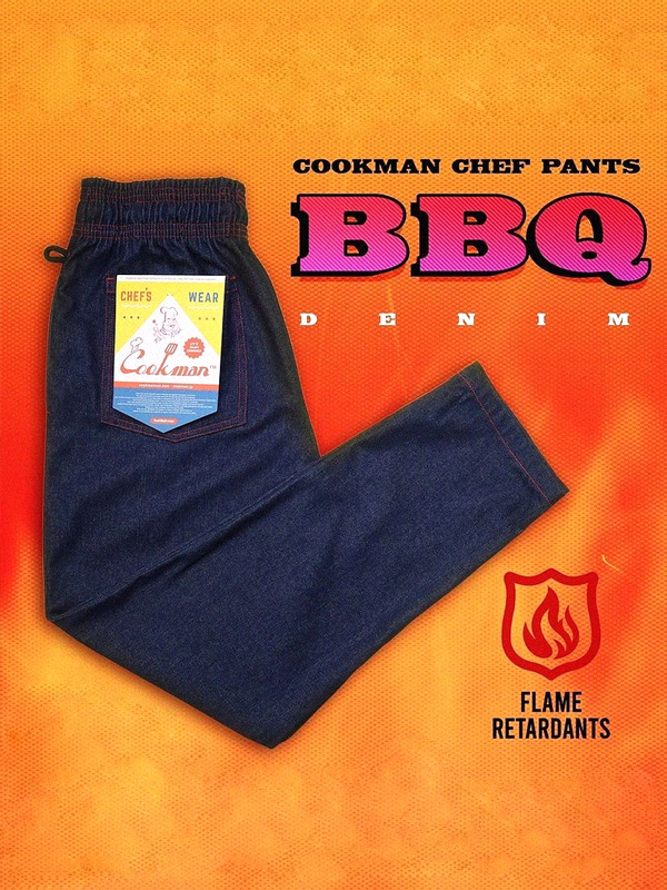COOKMAN クックマン シェフパンツ メンズ レディース 難燃 バーべキュー Chef Pants BBQ Denim イージーパンツ ルーズテーパード カジュアルパンツ デニム 231-23813