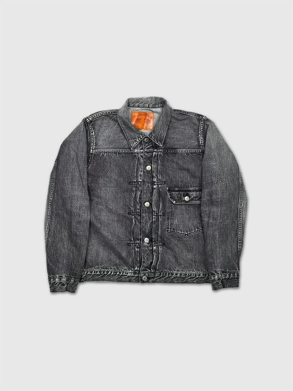 FULLCOUNT 2107 Dartford フルカウント デニム ジャケット Gジャン 1st モデル エイジング加工 13.7oz Type 1 Black Denim Jacket Dartford ブラックデニム 2107BKHW