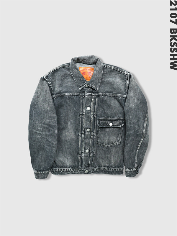 FULLCOUNT 2107SS Dartford フルカウント デニム ジャケット Gジャン 1st エイジング加工 11.5oz Type 1 Black Denim Jacket Dartford 11.5オンス 2107BKSSHW