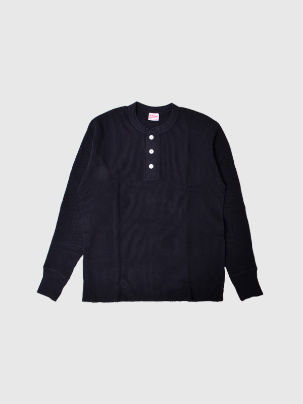 Healthknit ヘルスニット ヘンリーネック サーマル 長袖 メンズ レディース インナー 綿 100% サーマルキング ワッフル TEE ロンT Thermal King Waffle 秋冬 52016