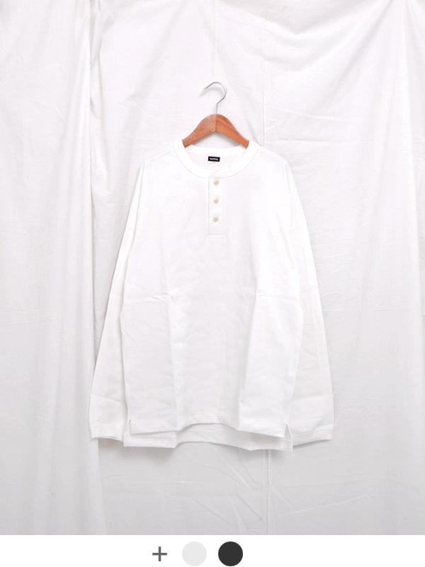 Healthknit ヘルスニット ヘンリーネック 長袖 メンズ レディース シンプル 無地 おしゃれ かっこいい ブラックレーベル ヘビーウェイト 厚手 日本製 H2202M057