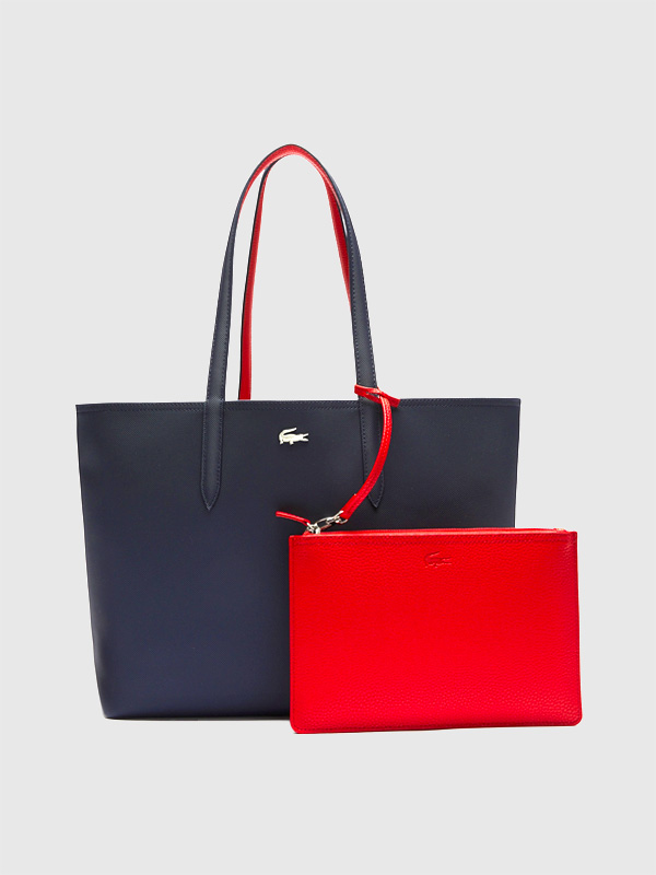 LACOSTE ラコステ バッグ レディース メンズ ユニセックス 大人 ANNA リバーシブル トートバッグ 大きめ おしゃれ ブランド 型押し スムース NF2142AA