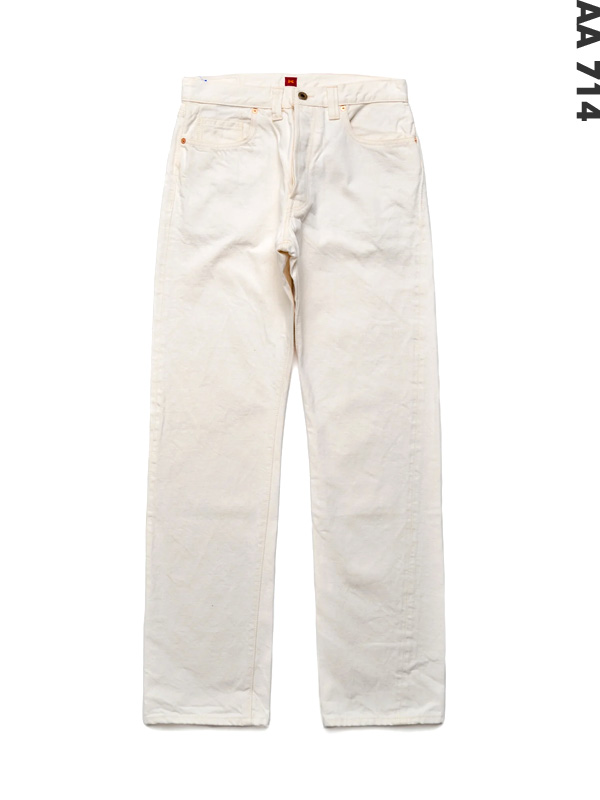 RESOLUTE AA714 リゾルト 数量限定 ホワイトデニム メンズ レディース デニムパンツ 日本製 月桂樹ボタン 紙パッチ ライトオンス 13.5オンス 大戦モデル 714