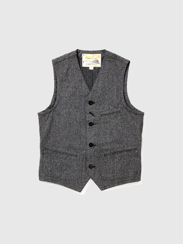 SUGAR CANE シュガーケーン ベスト メンズ レディース ワークベスト ブラックコバート 9oz. BLACK COVERT WORK VEST 経年変化 日本製 東洋エンタープライズ SC12795