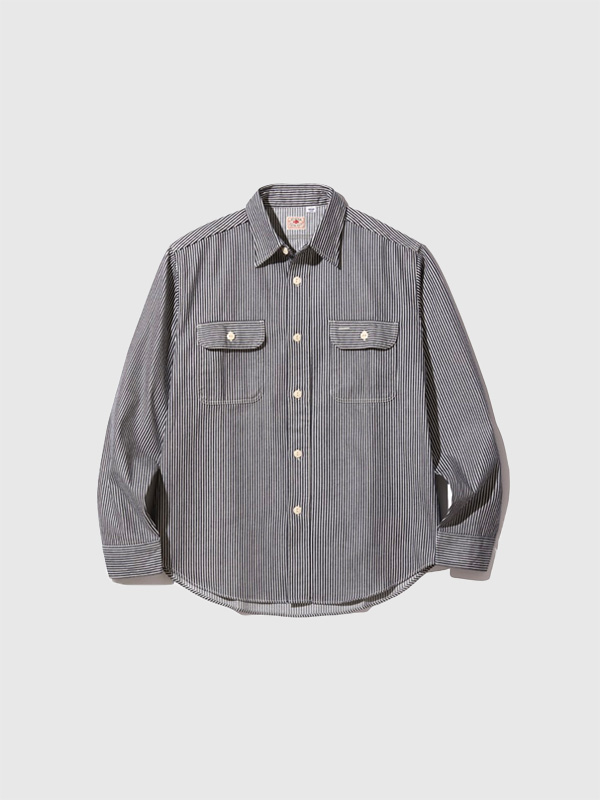 SUGAR CANE シュガーケーン シャツ ヒッコリー ストライプ 長袖 メンズ レディース ワークシャツ HICKORY STRIPE WORK SHIRT 日本製 東洋エンタープライズ SC27853