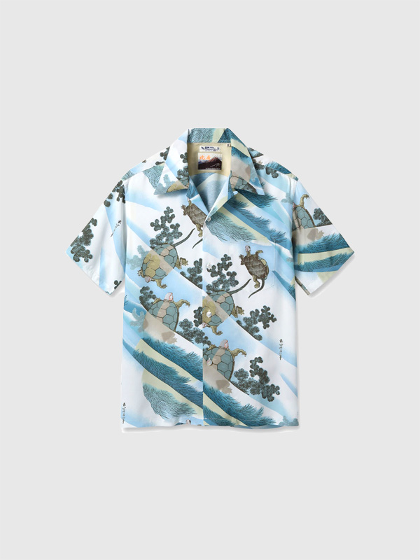 SUN SURF サンサーフ アロハ 2025 葛飾北斎 SPECIAL EDITION 亀 アロハシャツ メンズ レディ—ス スペシャルエディション 日本の意匠 花鳥画シリーズ SS39461