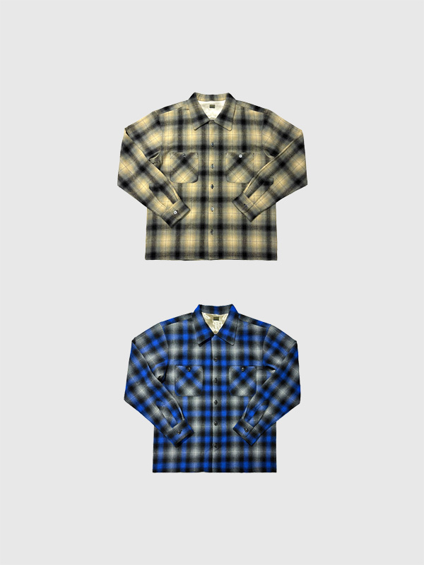 TENDERLOIN テンダーロイン オンブレ チェック シャツ ウール OMBRE CHECK SHIRTS BEIGE