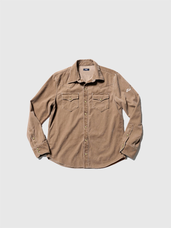 TMT コーデュロイ ウエスタン シャツ メンズ レディ—ス 長袖 おしゃれ かっこいい 綿 100% シンプル 春 秋 定番 人気 カジュアル 柔軟バイオ加工 TSHF2403