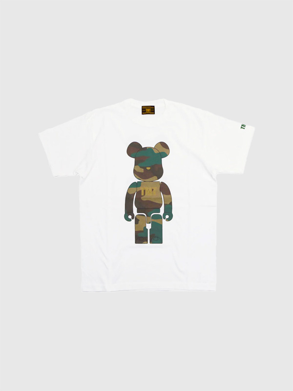BE@RBRICK TMT Tシャツ メンズ レディース 半袖 ブランド 綿 100％ 白 日本製 HEAVY JERSEY S/SL TEE CAMO ティーエムティー ベアブリック カモフラ 迷彩 クマ TCSS22BA02