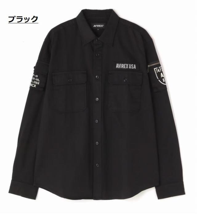 AVIREX 長袖シャツ メンズ ミリタリーシャツ ブルゾン 正規品 Y_U