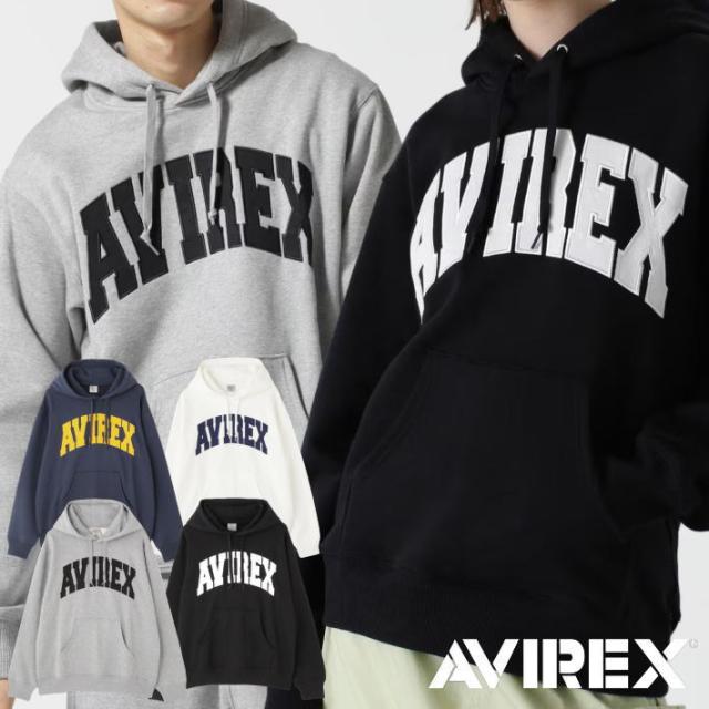 【定番】AVIREX パーカー フ—ディー プルオーバー プルパーカー スウェット ジャージ 裏起毛 メンズ 正規品 ブランド おしゃれ アップリケ刺繍 アビレックス アヴィレックス Y_U  7833931006 7986956 PULLOVER SWEAT PARKA LOGO 送料無料