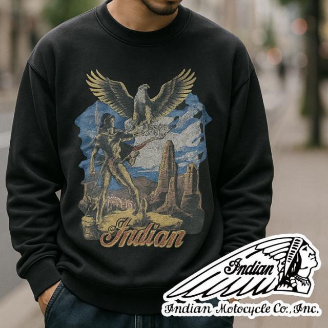 Indian Motocycle インディアン スウェット トレーナー メンズ レディース IC-3010 7986581 sweat printed プリント ブランド 送料無料