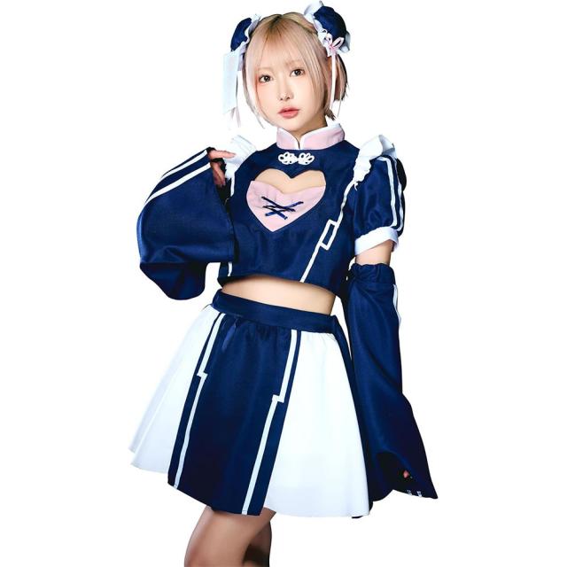 クリアストーン Clearstone コスプレ チャイナ サイバーイリス ハートジャージチャイナ レディース フリーサイズ ネイビー[heartjerseychina]