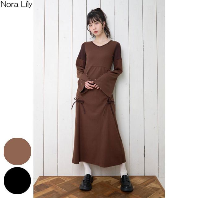 Nora Lily elle ノラリリーエル 【2カラー】エフォートレス ニット リブ ワンピース 224750028