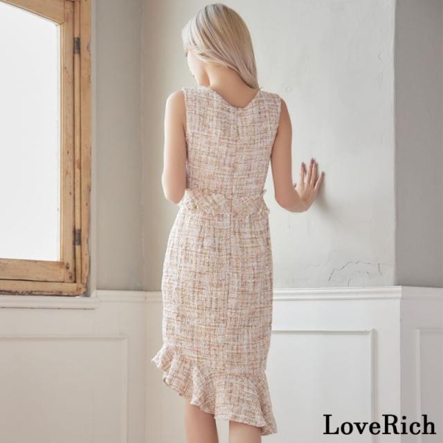 LoveRich ラブリッチ ツイード ジップ ZIP ノースリーブ マーメイド