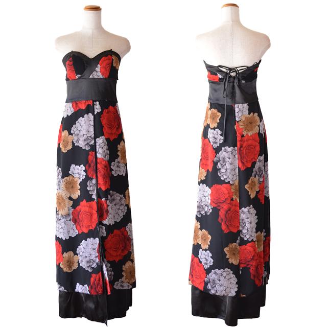 LoveRich ラブリッチ 【2WAY/3点セット】ボレロ付き 花柄 シフォン