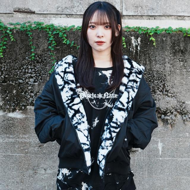 Rings リングス 【Mサイズ/2カラー】総柄ファーリバーシブルフード