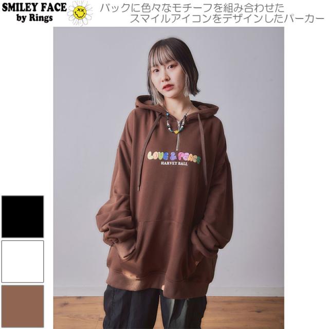 SMILEY FACE スマイリーフェイス アイコンスマイルハーフZIP パーカー メンズ レディース ユニセックス 133409