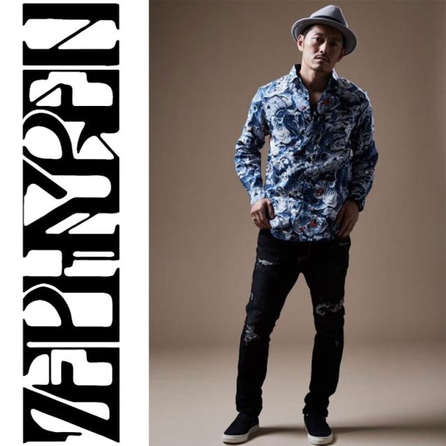 Zephyren ゼファレン CLASHED SKINNY BLACK/DENIM